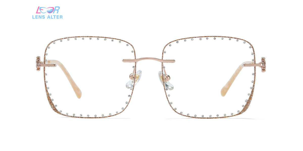 Diana Golden Rimless Eyeglasses Lensalter