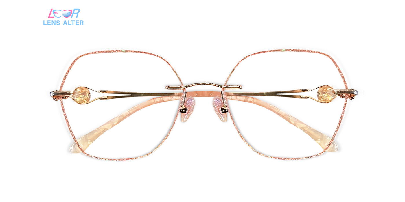 Aria Geometric Rimless Eyeglasses For Women | LensAlter.com – Lensalter