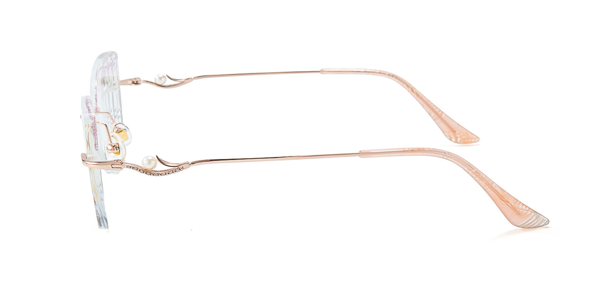 Meow Pink Rimless Eyeglasses For Women | LensAlter.com – Lensalter