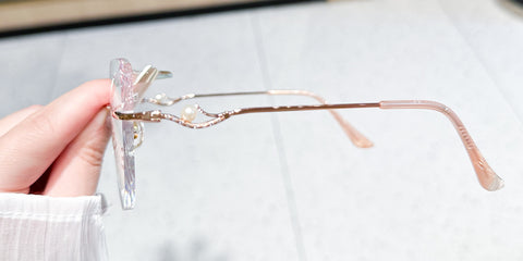 Meow Pink Rimless Eyeglasses For Women | LensAlter.com – Lensalter