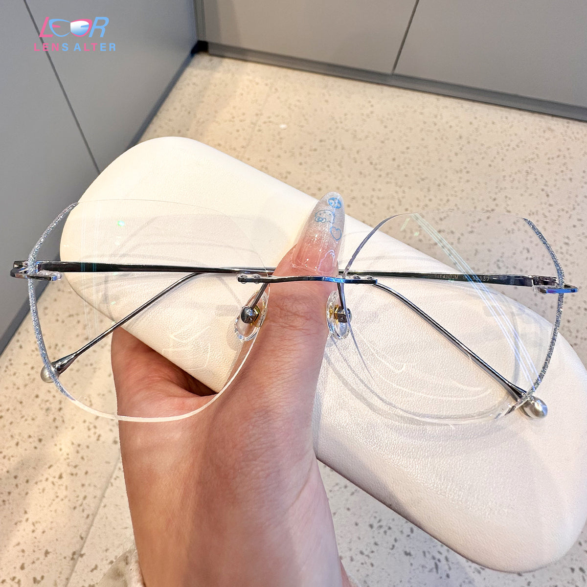 Luisa Silver Rimless Eyeglasses For Women | LensAlter.com – Lensalter