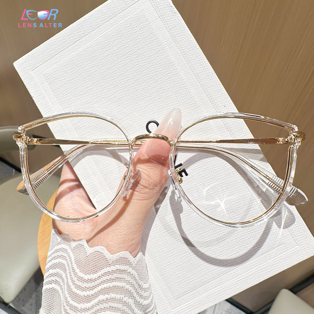 Bonita Golden Round Eyeglasses For Women | LensAlter.com – Lensalter