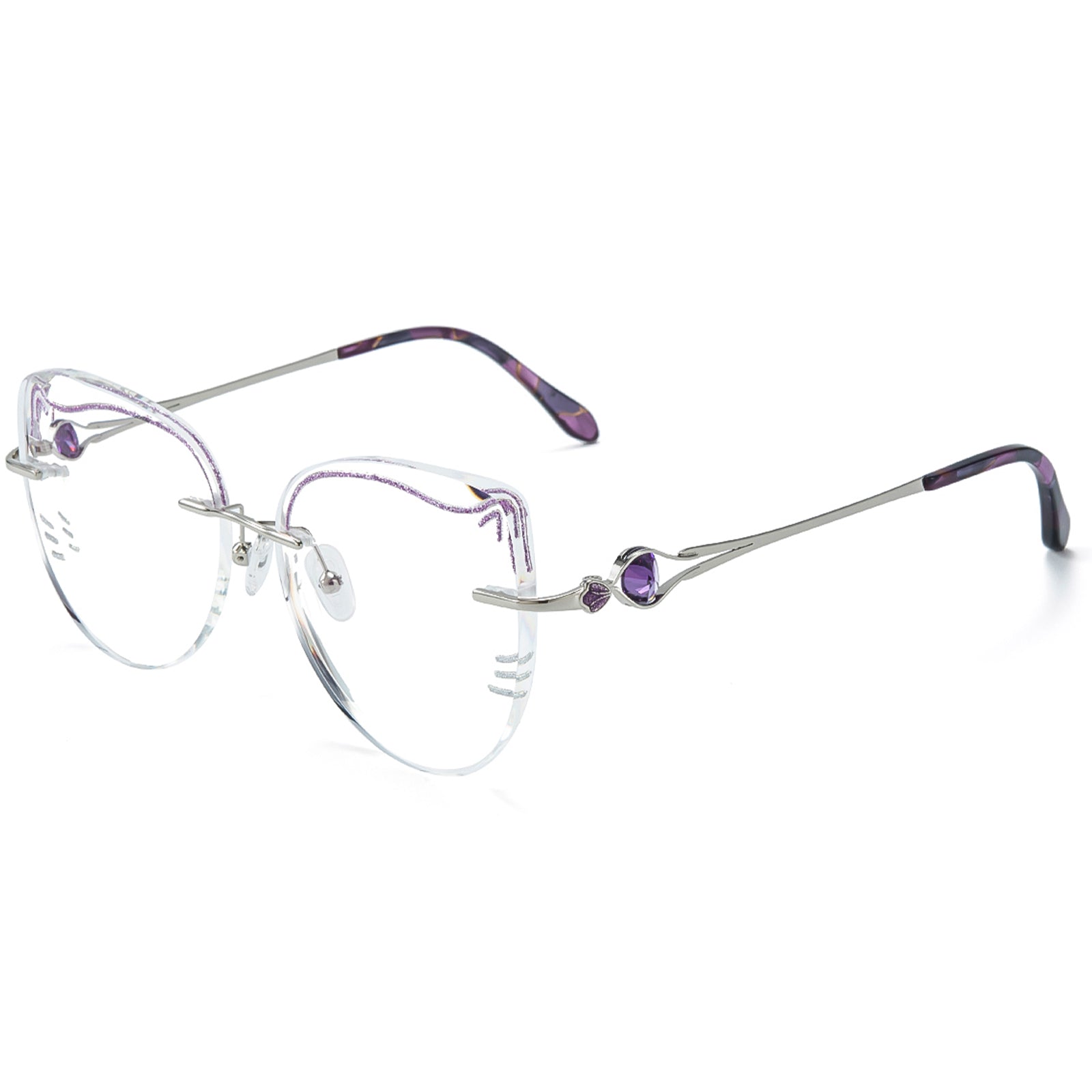 Meow Pink Rimless Eyeglasses For Women | LensAlter.com – Lensalter