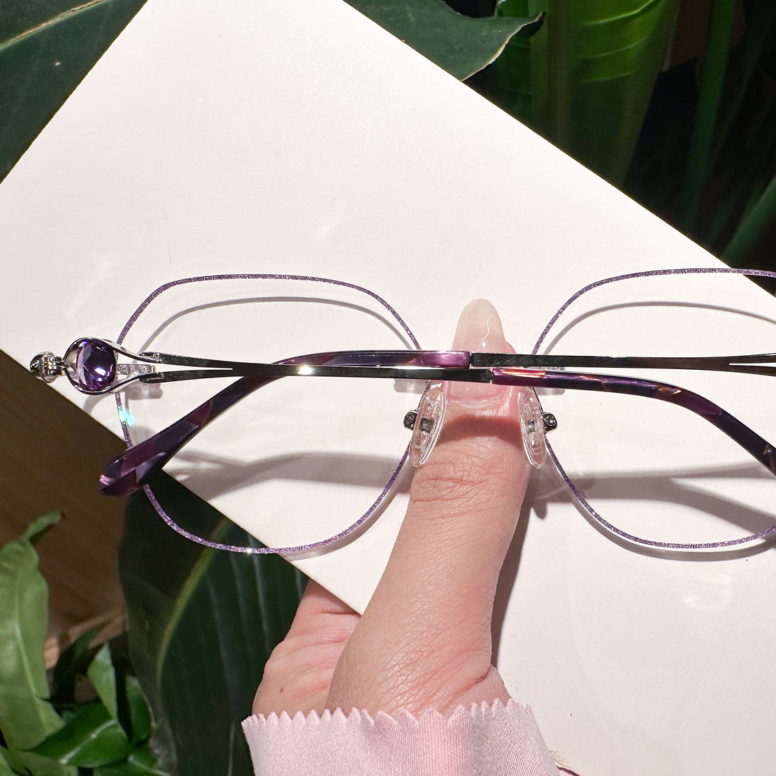 Iris Purple Rimless Eyeglasses For Women | LensAlter.com – Lensalter