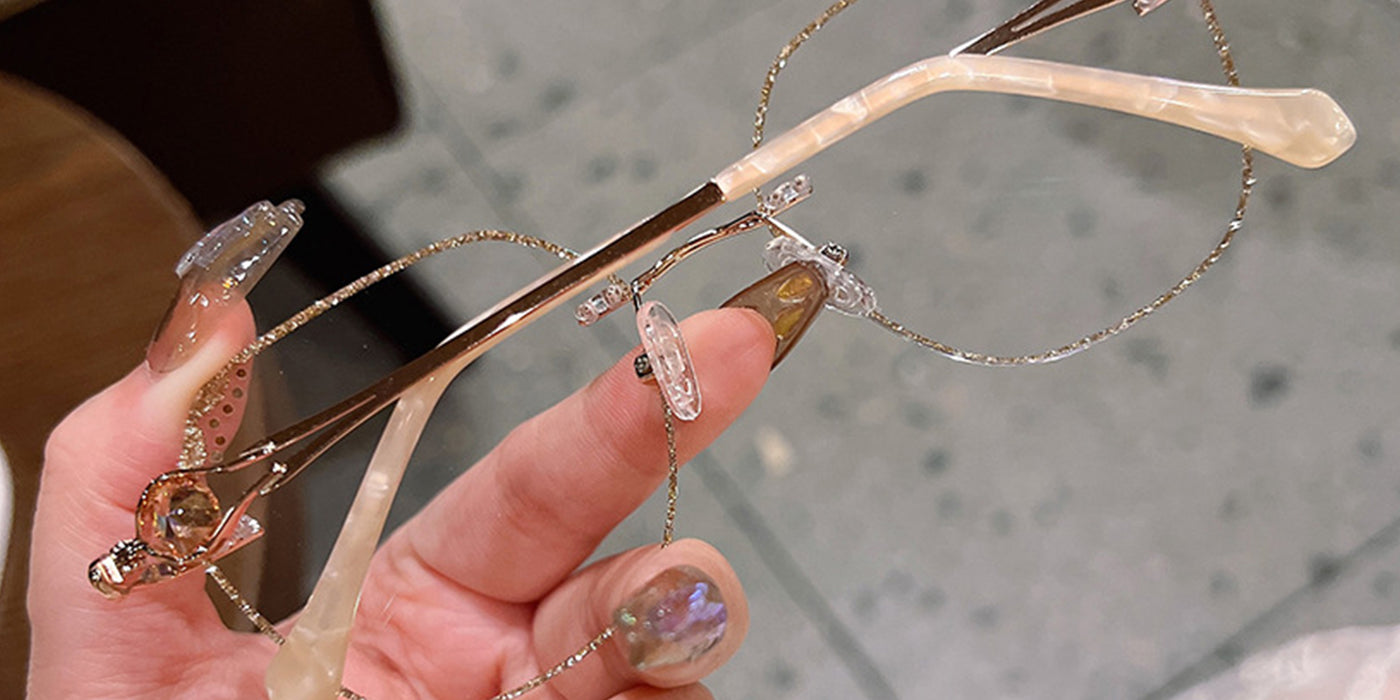 Aria Geometric Rimless Eyeglasses For Women | LensAlter.com – Lensalter