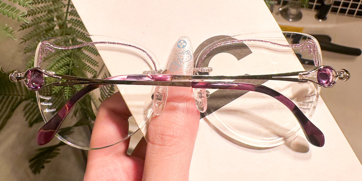 Meow Pink Rimless Eyeglasses For Women | LensAlter.com – Lensalter