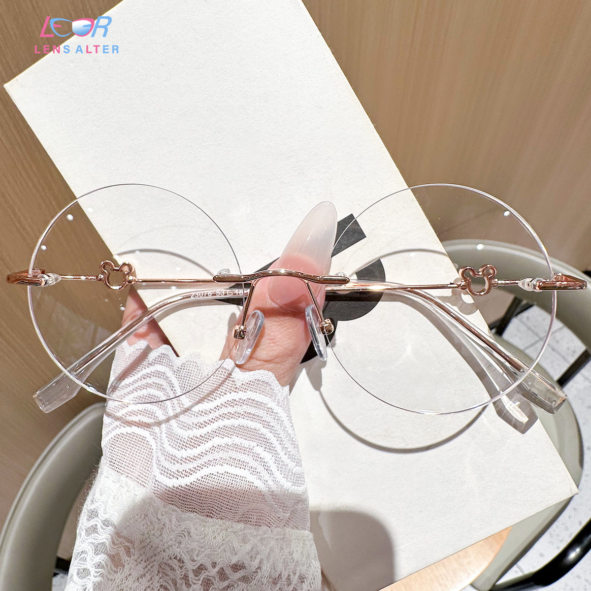 Coco Round Rimless Eyeglasses For Women | LensAlter.com – Lensalter