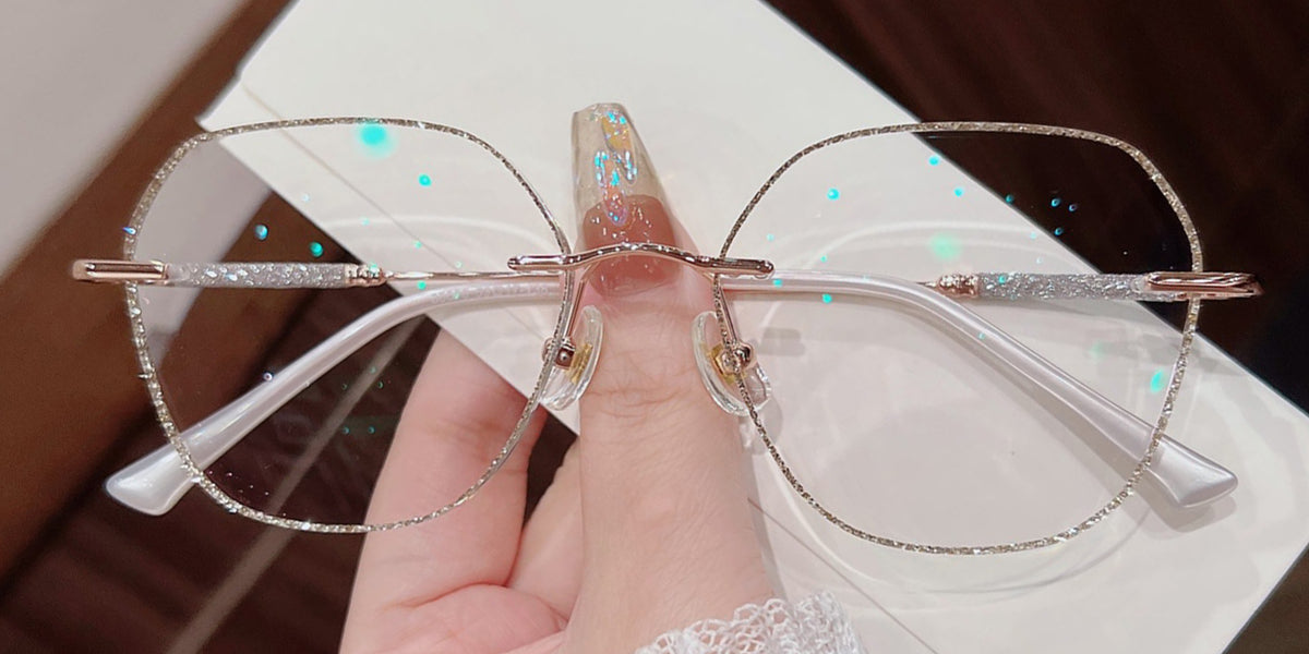 Lydia Silver Rimless Eyeglasses For Women | LensAlter.com – Lensalter
