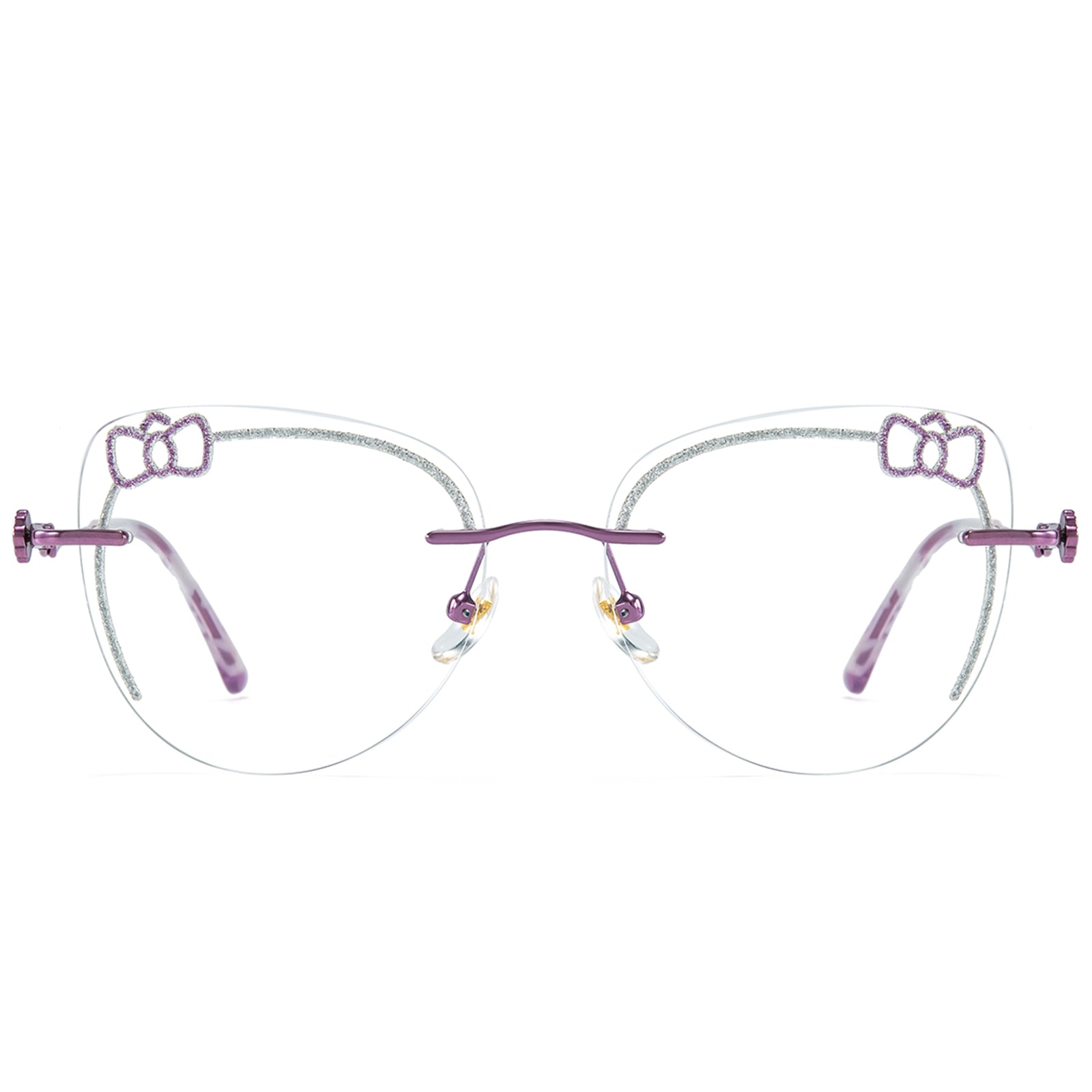 Hello Kitty Pink and Silver Rimless Glasses | LensAlter.com – Lensalter
