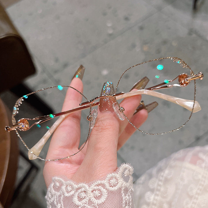 Glitter Eyeglasses Golden Rimless Eyeglass | LensAlter.com – Lensalter