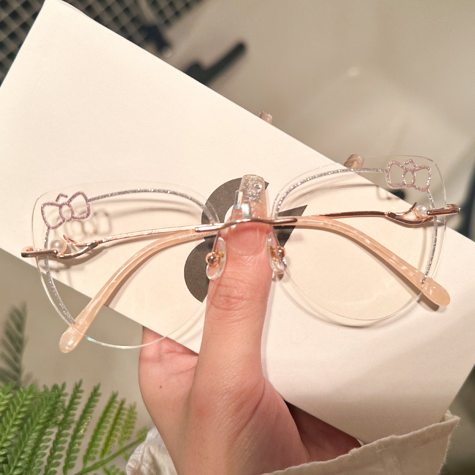 Hello Kitty Pink and Silver Rimless Glasses | LensAlter.com – Lensalter