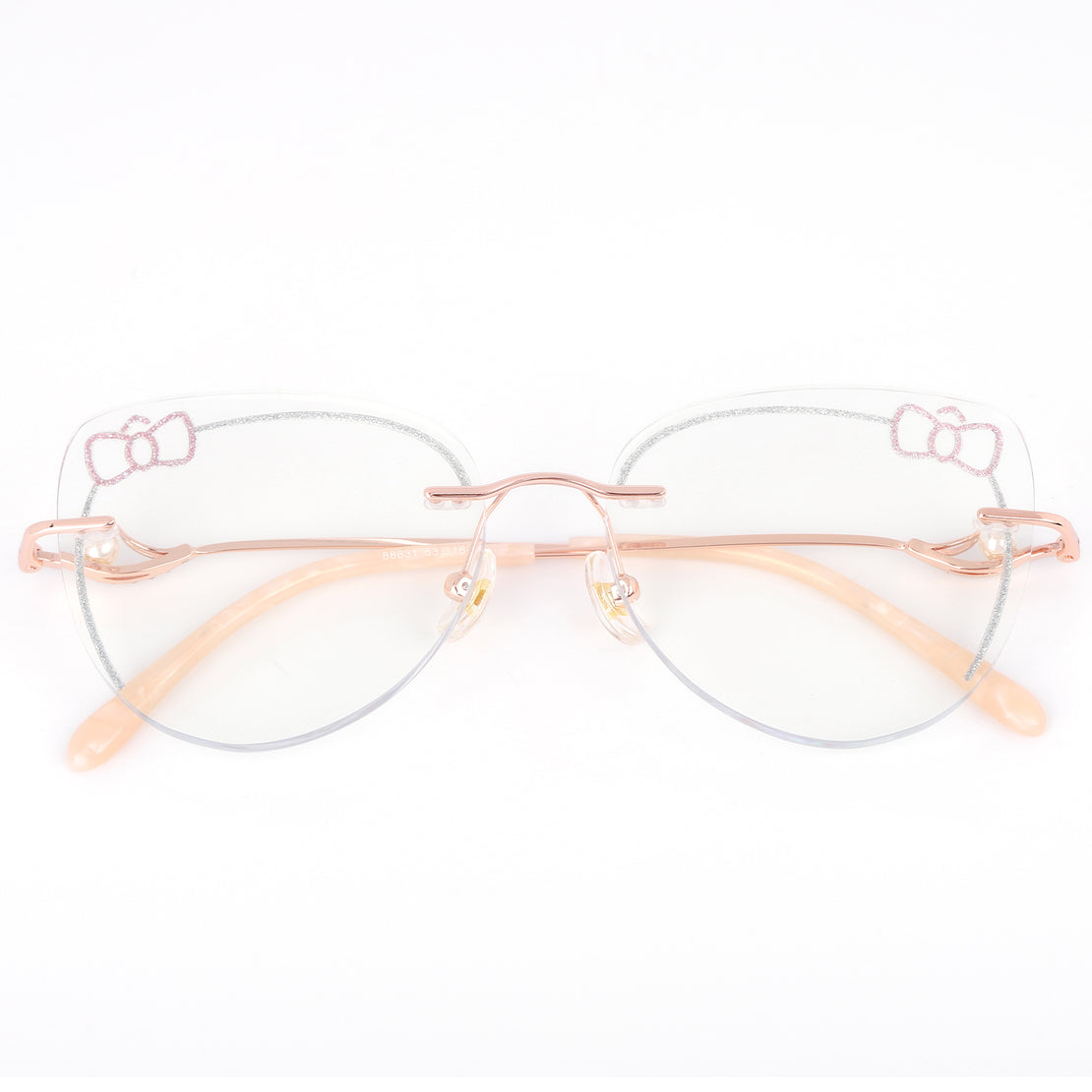Hello Kitty Pink and Silver Rimless Glasses | LensAlter.com – Lensalter