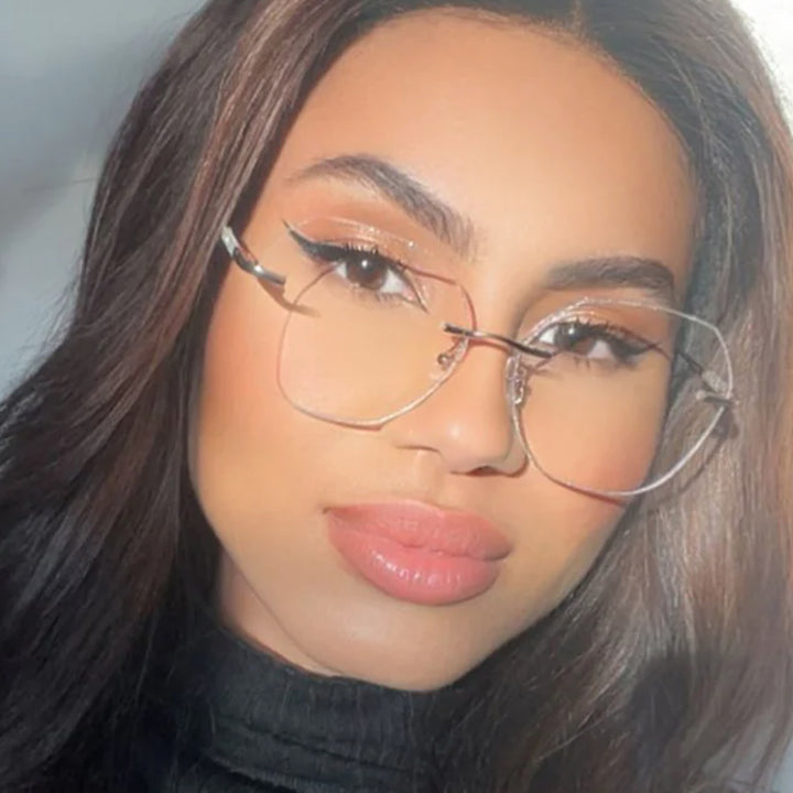 Lydia Silver Rimless Eyeglasses For Women | LensAlter.com – Lensalter