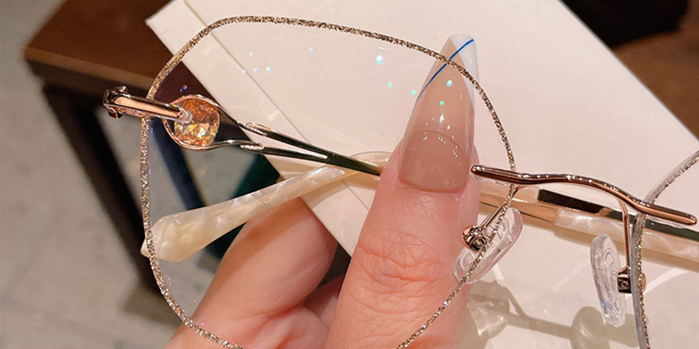 Aria Geometric Rimless Eyeglasses For Women | LensAlter.com – Lensalter